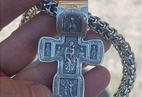 Православный крестик Святые лики, серебро 925
