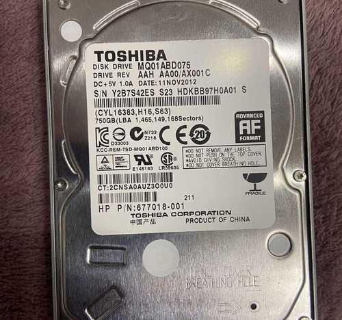 Жесткий диск toshiba 750gb