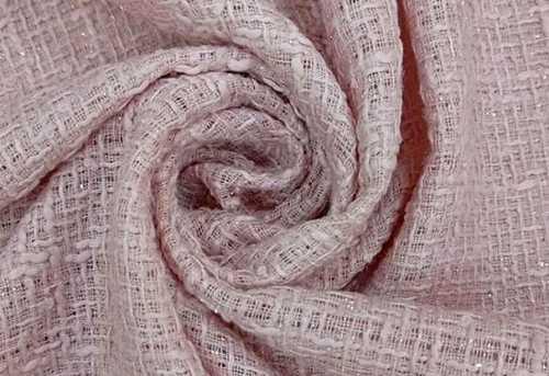 Ткань Шанель люрекс розовая и белая
