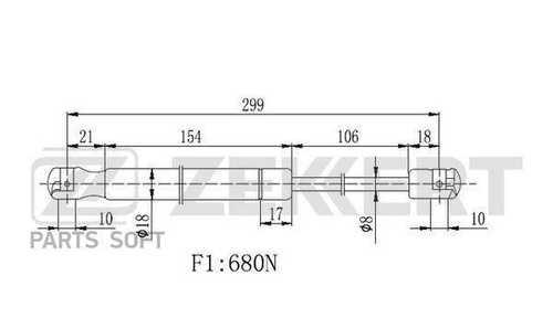 Zekkert GF2227 Амортизатор капота zekkert GF2227 B