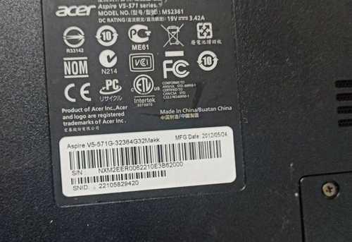 Acer Aspire v5 571 разбита матрица, а так ок