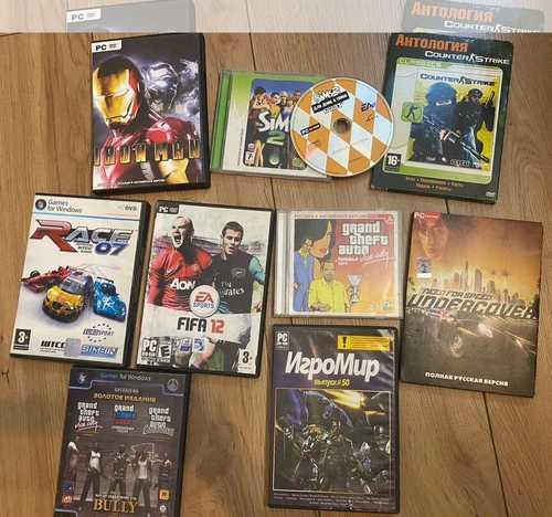 Dvd диски игры sims 2, gta, fifa, counter strike