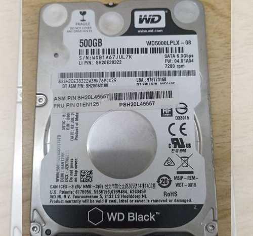 Жесткий диск WD Black 500 гб 2.5