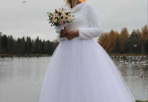 Свадебное платье 44 46 с рукавами