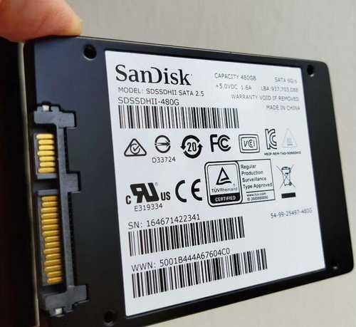 Жесткий диск SanDisk Ultra II 480gb SSD SATA