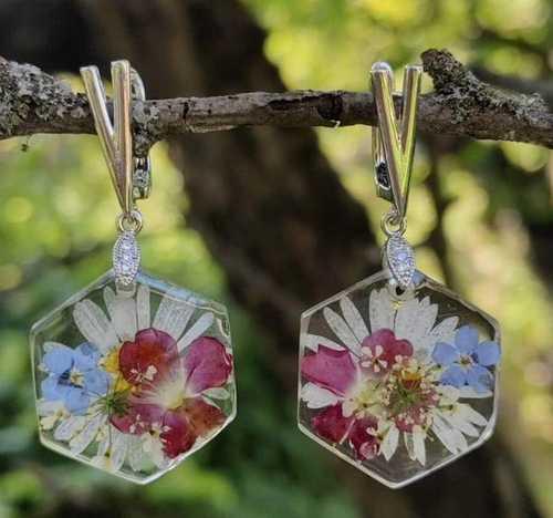 Серьги из эпоксидной смолы