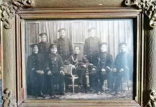 Репродукция старинного фото, моряки царского флота