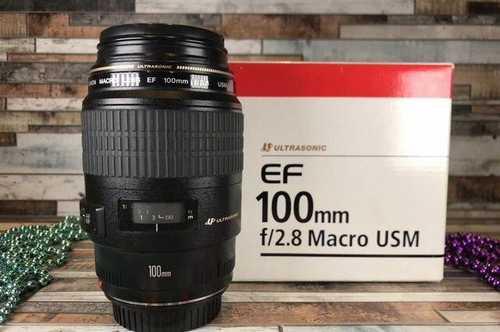 Canon EF 100mm f/2.8 Macro USM в коробке (A489)