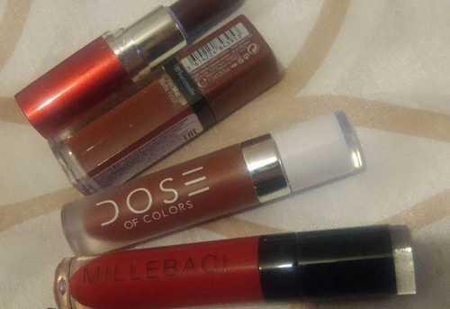 Помады Dose, Revlon, Bourjois, Maybelline