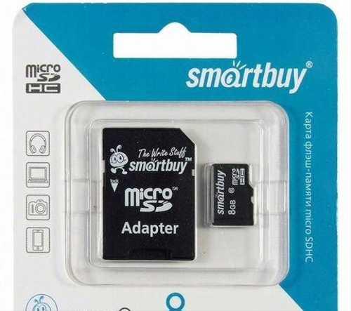 Карта памяти Smart Buy Micro sdhc 8 Gb с адаптером