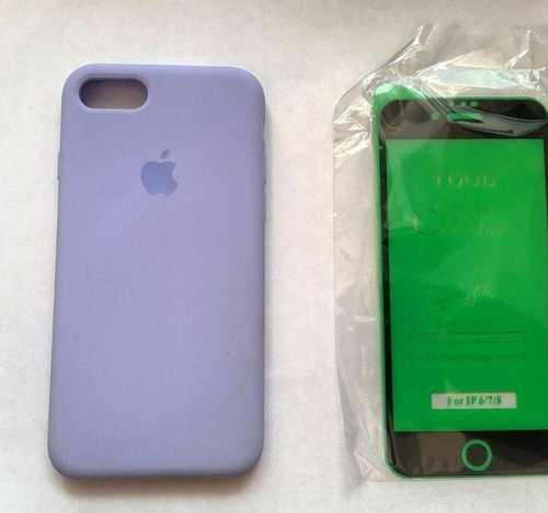 Чехол на iPhone 8, защитное стекло