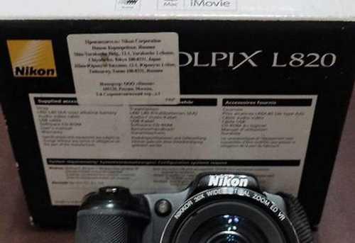 Цифровой фотоаппарат nikon coolpix l820