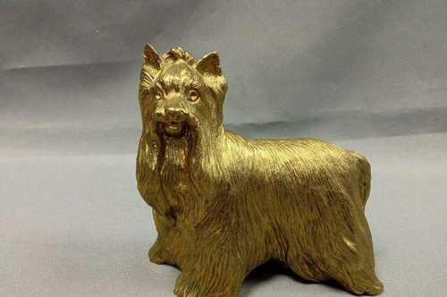Статуэтка собака бронза йоркширский терьер