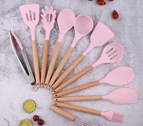 Новый набор кухонный розовый 12 предметов