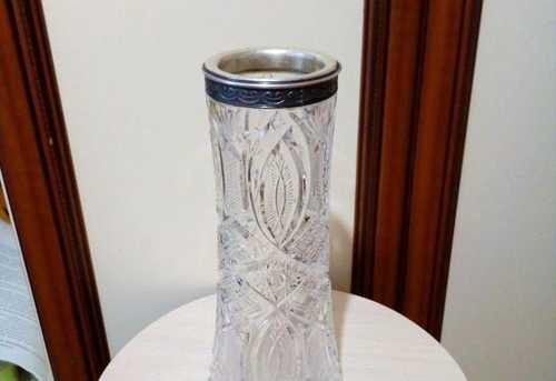 Старинная ваза, серебро 875 проба с головой