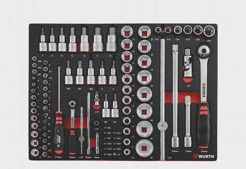 Набор головок 1/4 и 1/2 дюйма Wurth, 92 шт