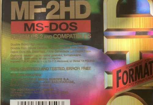 Дискеты TDK MF-2HD MS-DOS 10 штук