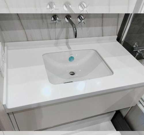 Столешница для ванной из камня Corian мрамор м2