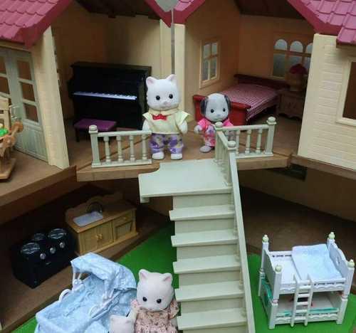 Sylvanian families большой дом с котиками