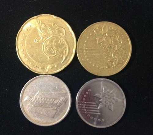 Набор монет из Азии: 34 монеты из 11 стран