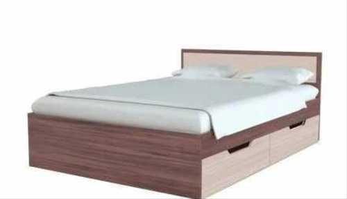 Кровать с ящиками 1.2х2.0м ясень Гармония
