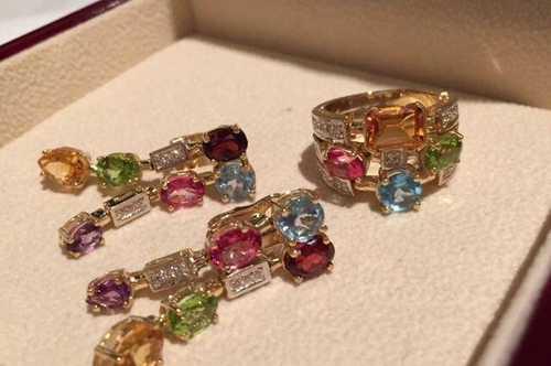 Роскошный золотой комплект с бриллиантами Bvlgari