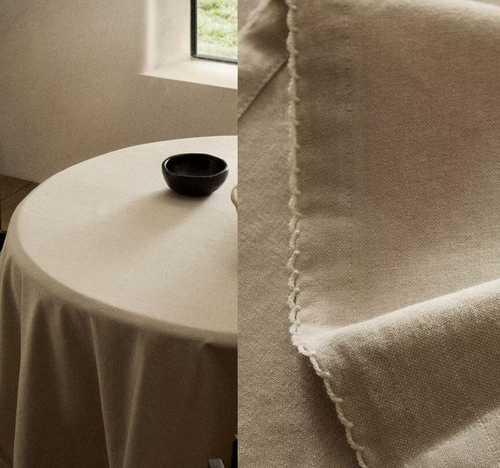 Zara Home оригинал NEW скатерть с волнистой кромко
