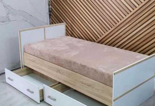 Кровать 90*200 с матрасом сакура (сонома)