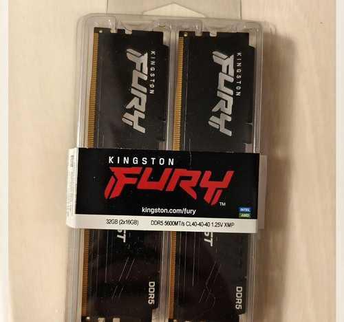 Оперативная память Kingston DDR5 32gb 5600mhz