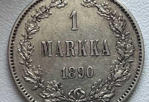 1 марка Русская Финляндия 1890 г