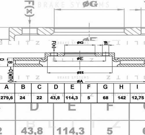 Диск тормозной передний вентилируемый nissan Juke 10- blitz BS0342 BS0342