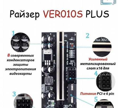 Райзер raiser ver010s Plus Переходник для майнинга