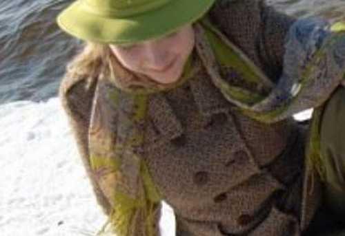 Шляпа фетровая + шарфик женская