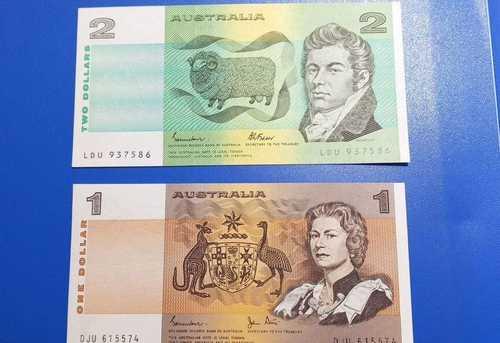 1 и 2 доллара 1983 г (Австралия)