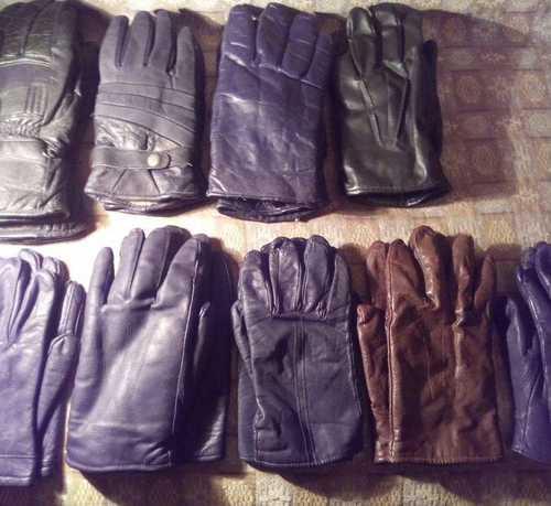 Мужские кожаные перчатки зимние