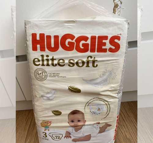 Подгузники huggies elite soft 3