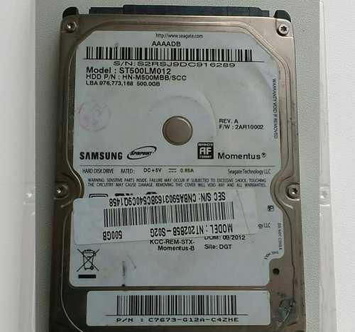 Hdd Жесткий диск для ноутбука пк компьютера 500гб