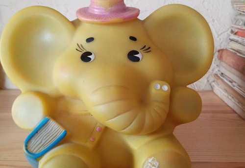 Слон, слоненок большой, резиновая игрушка СССР