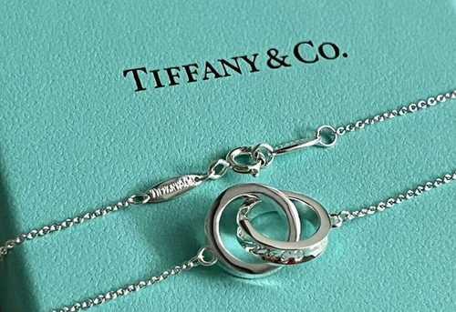 Колье Tiffany сплетенные кольца серебро Тифани