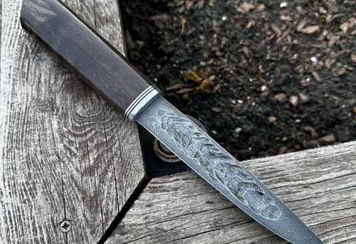 Якутский нож ручной работы из дамасской стали