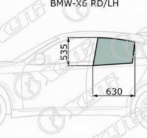 Стекло боковое опускное BMW X6