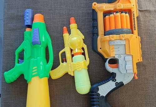 Бластер nerf и водные пистолеты