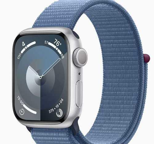 Смарт-часы Apple Watch Series 9, 41 мм Silver Al Winter Blue Sport Loop