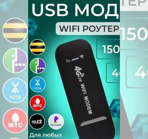 Беспроводной модем 3g/4g LTE usb   wi-fi router