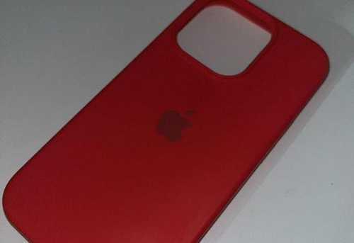 Чехол на iPhone 14 pro красный силиконовый