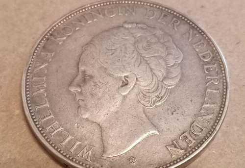Монета 2 1/2 гульдена 1932 год