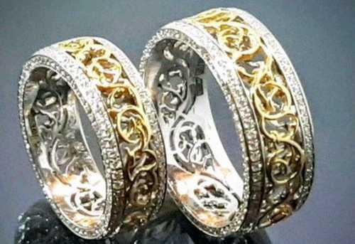 Обручальные кольца комбинированное золото 585 проб