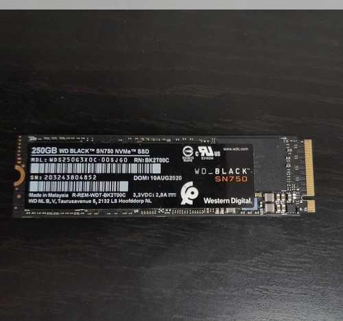 250 GB WD black SN750 nvme SSD