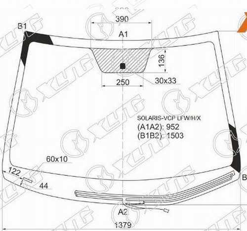 Стекло лобовое KIA RIO