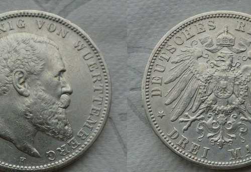 Серебро Германская империя 3 марки